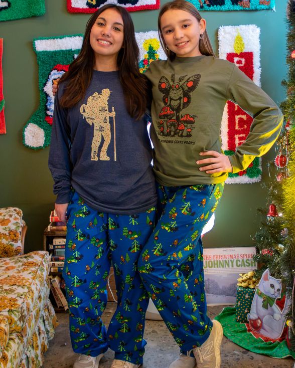 Adult Cryptid Buddies West Virginia State Parks Pajama Pants